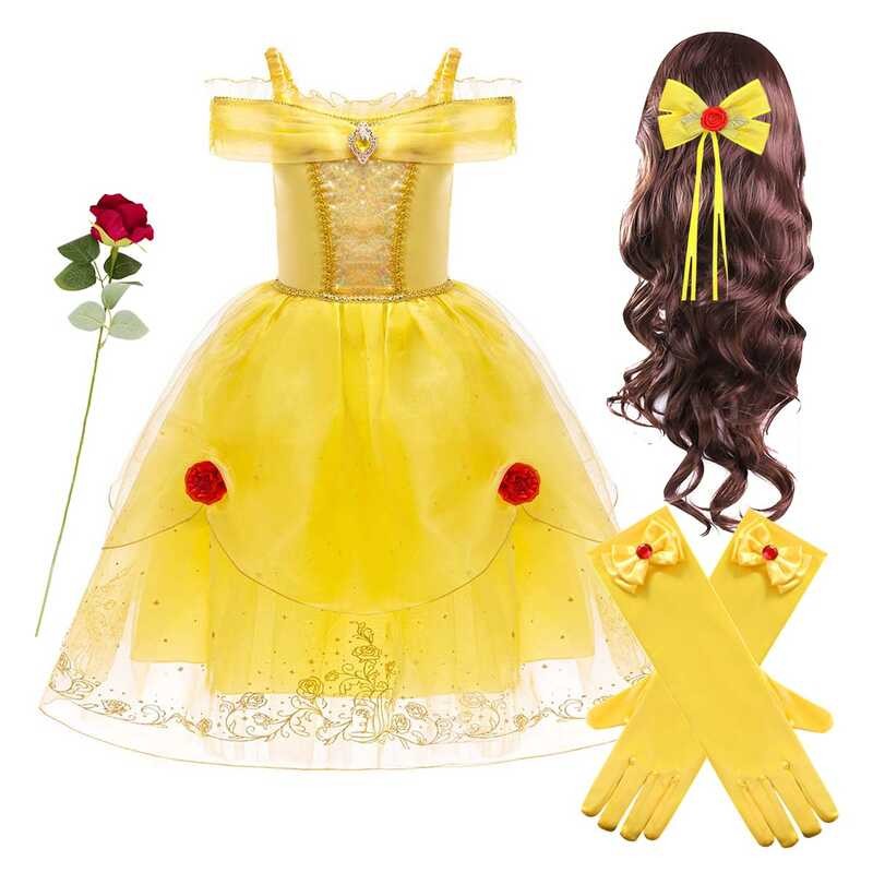 Ng Mga Bata Halloween Damit Na Layered Off Shoulder Yellow Princess ...