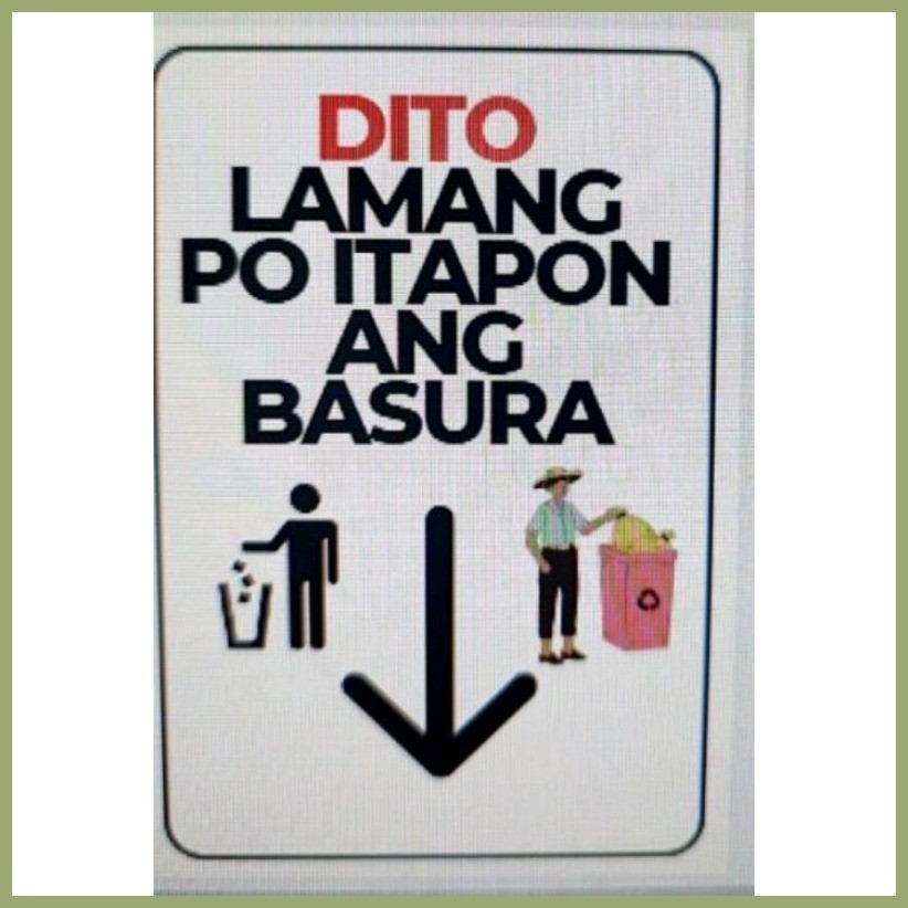 Bawal Magtapon ng Basura Dito Signage PVC Signage Sticker No Littering ...