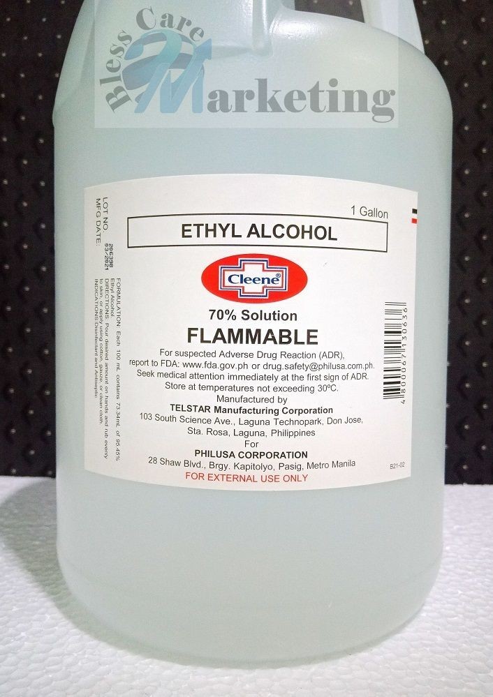 Authentic CLEENE Ethyl Alcohol 70% Solution 1 Gallon / 2 Liters ...