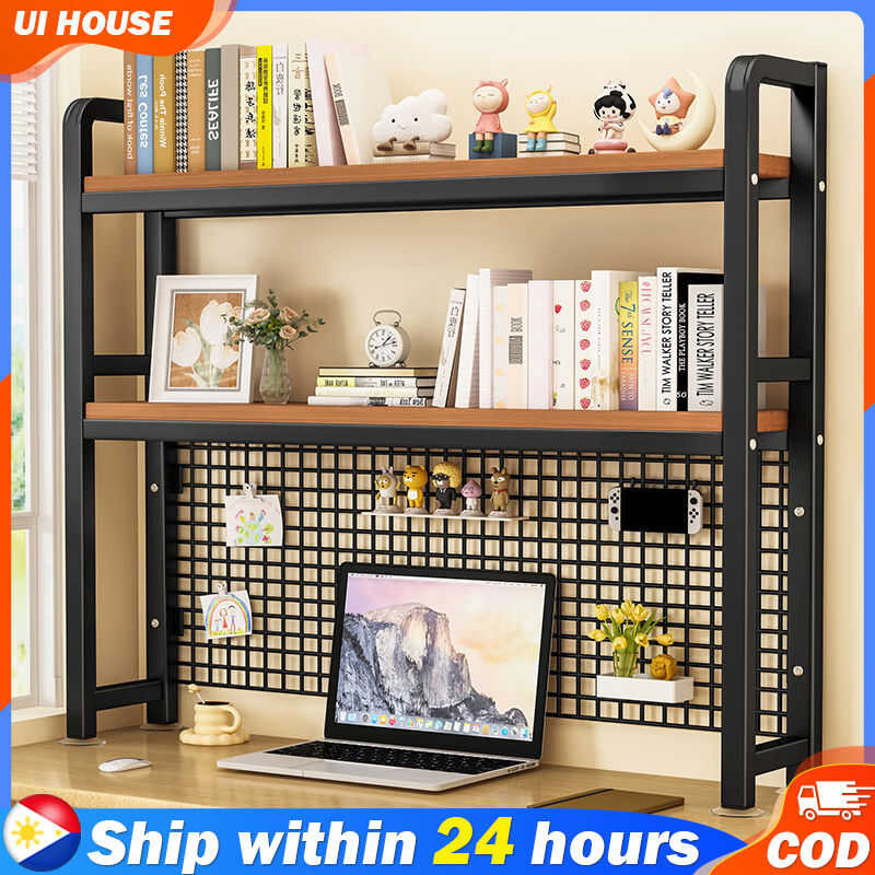 Multi-Layer Widened Grid Wood Desk Book Shelf Organizer | Shopee ...