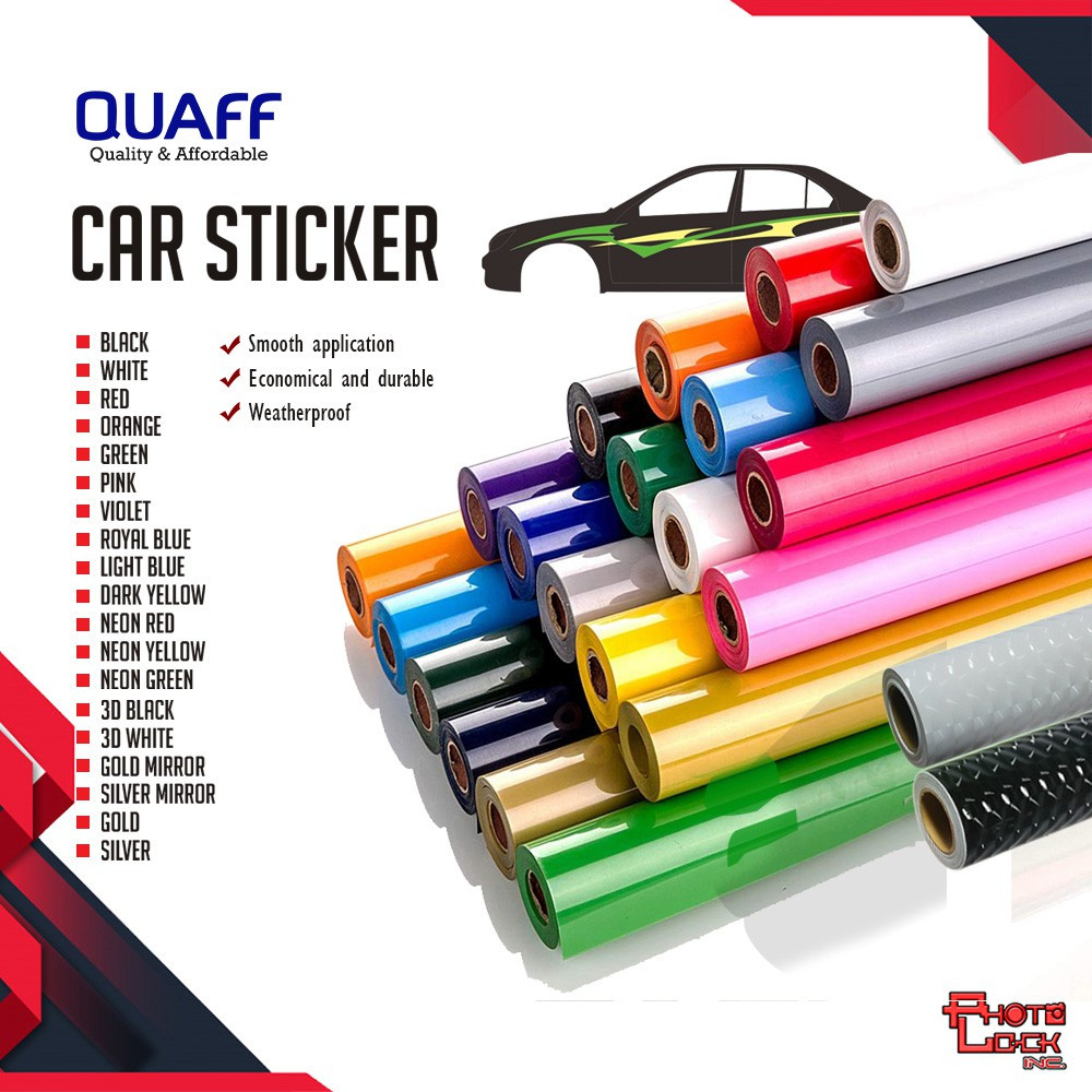 (24 Inches*10 Meters 1 ROLL) QUAFF Car Sticker Adhesive Vinyl Sticker ...