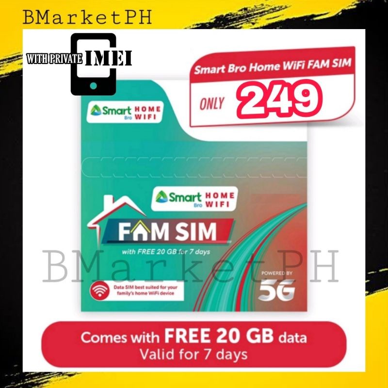 SMART BRO PLDT Home WiFi Fam Sim FREE 20GB ( Fast Delivery ) | Shopee ...