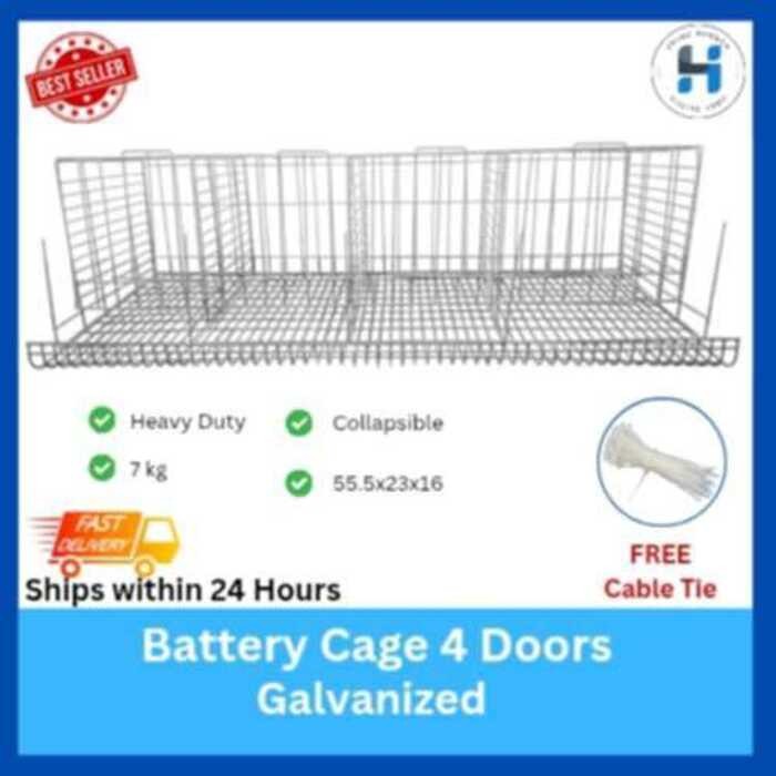 Battery Cage 4 Doors Gaanized Coated Blue Chicken Cage Paitlugan Ng ...