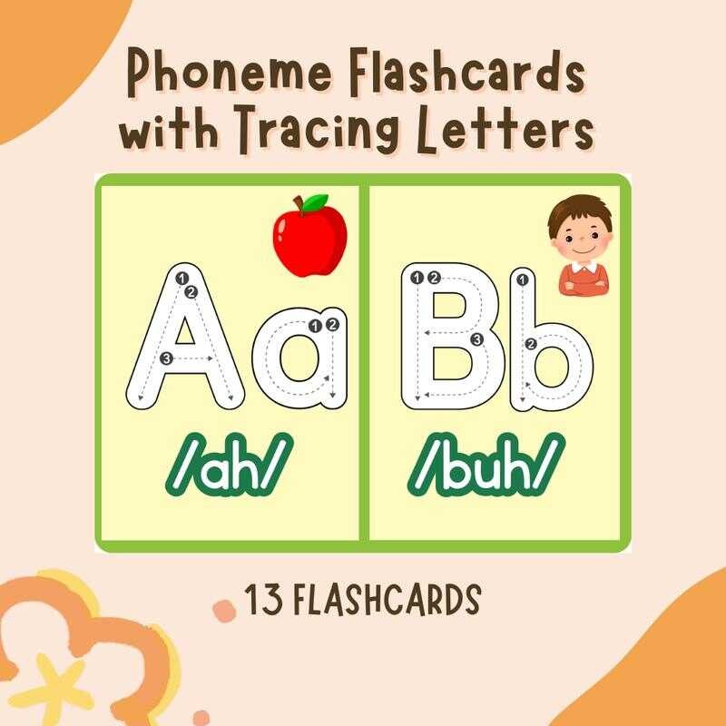 Phoneme Flashcards With Tracing Letters For Early Readers FREE ...