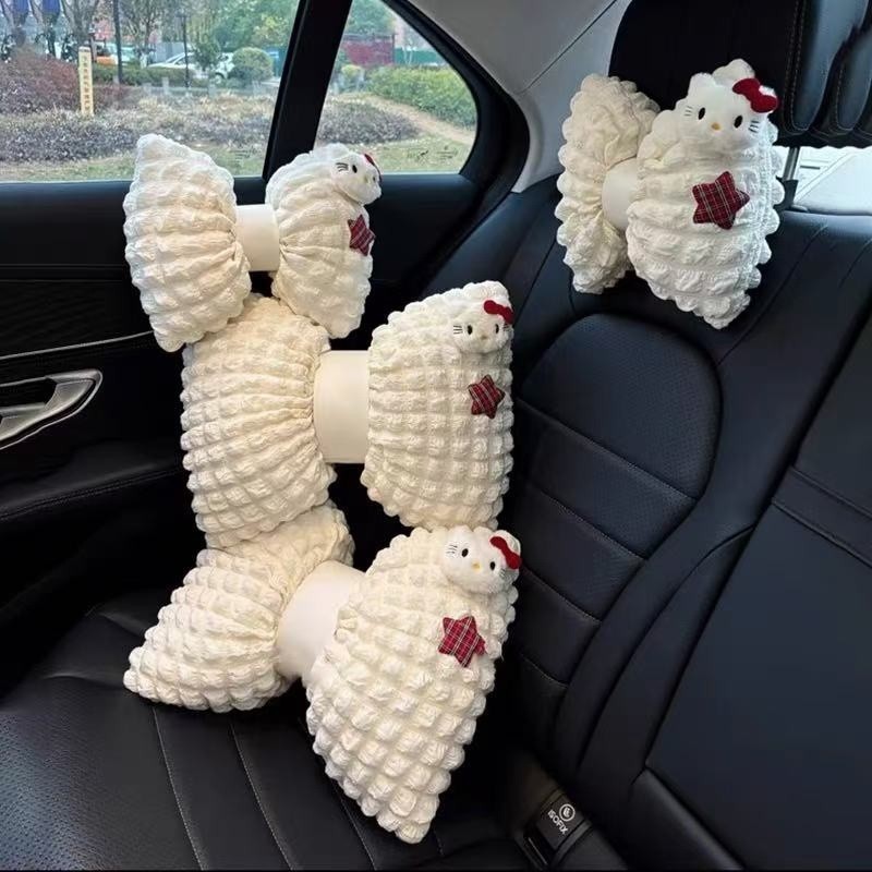Kitty Car cute girl lumbar support cartoon Kitty car interior ...