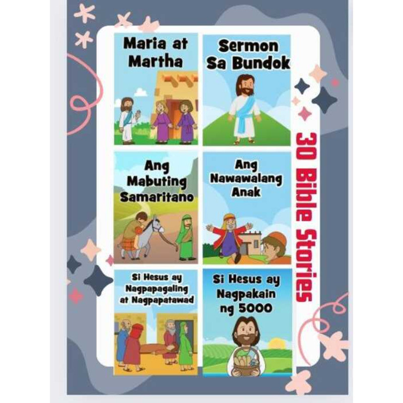 30 Tagalog Bible Stories For Kids - 60 Pages, A4 Size 0D0 | Shopee ...