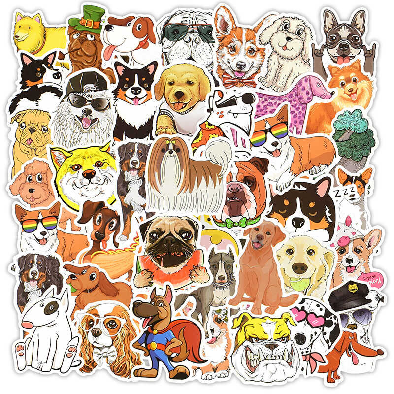 50 Dog Graffiti Stickers Corgi Dog Computer Luggage Skateboard Guitar ...
