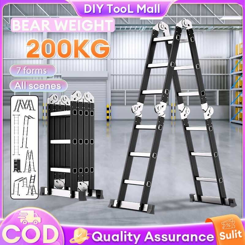 DIY Ladder Aluminium Heavy Duty Foldable Folding 6 Step Aluminum ...
