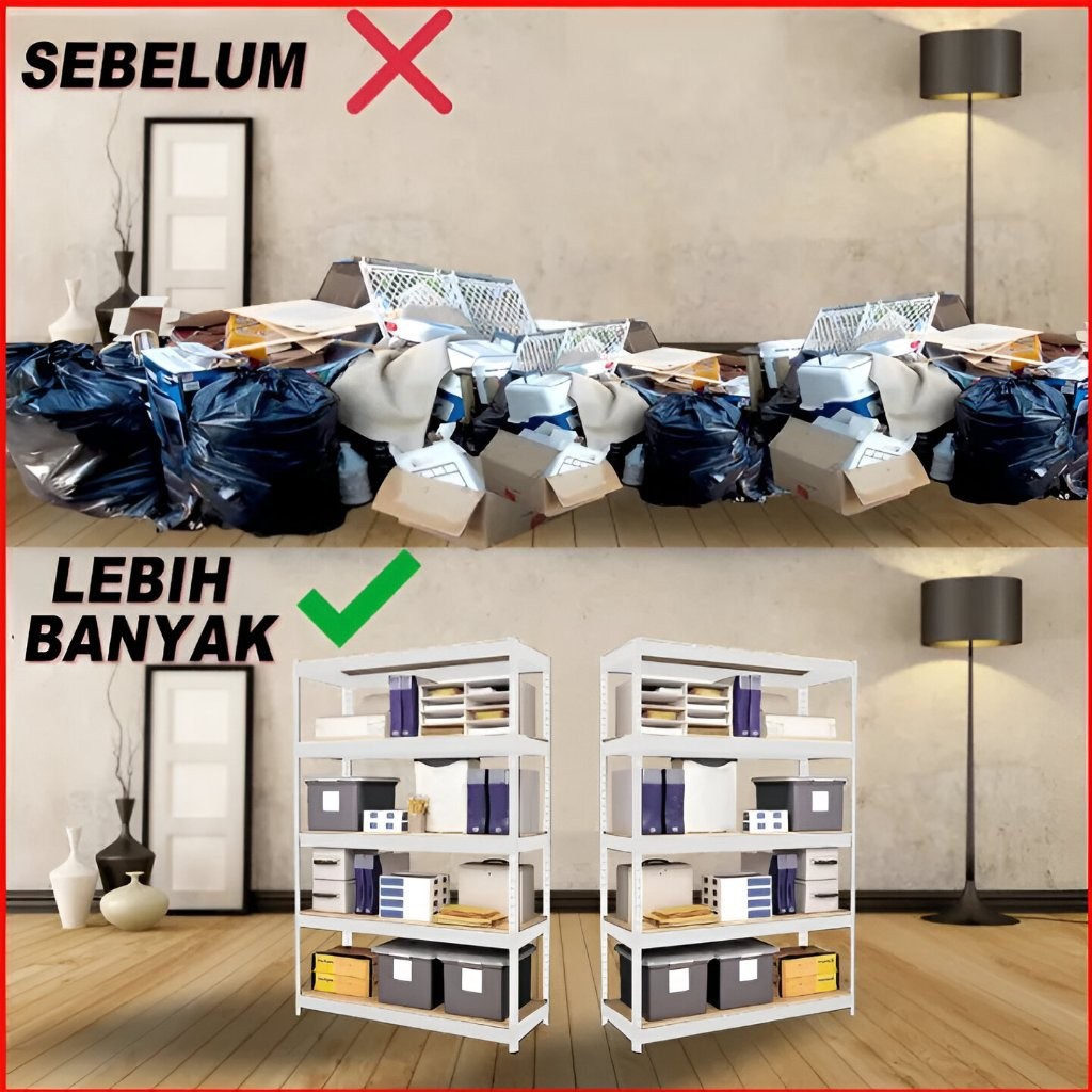 Metal Rack 6 Layer Steel Self Heavy Duty Storage Organizer Shelves ...