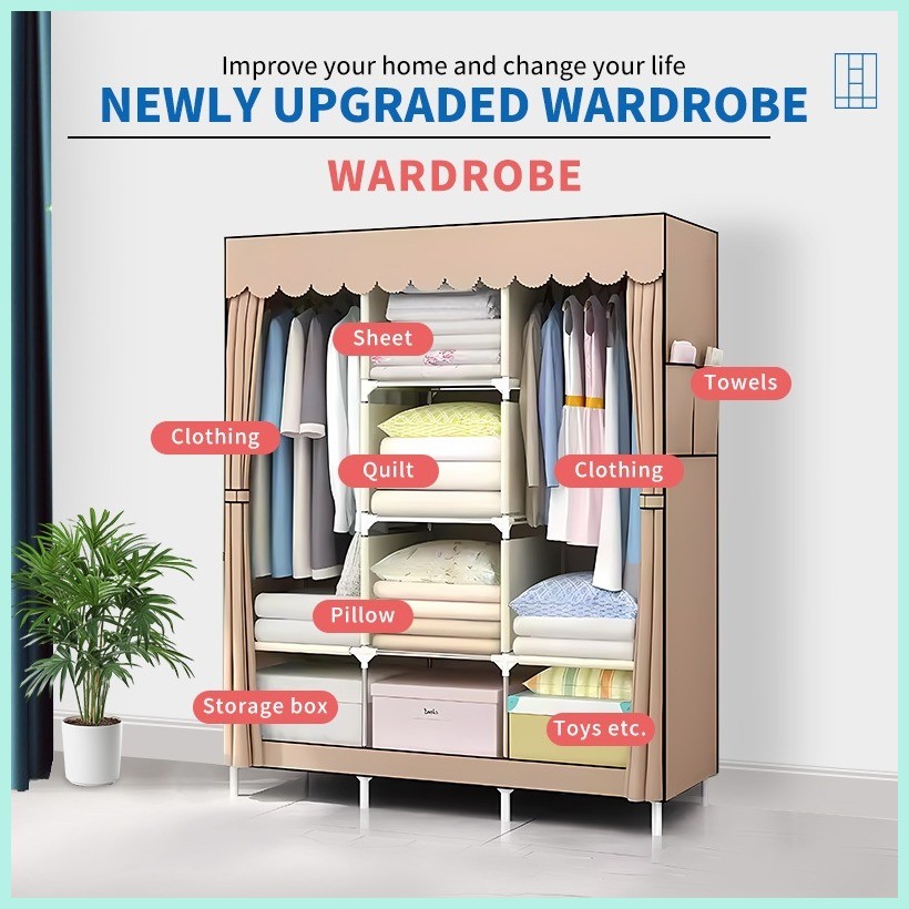 Zipper Wardrobe Cabinet Clothes Storage Heavy Duty lagayan ng damit ...