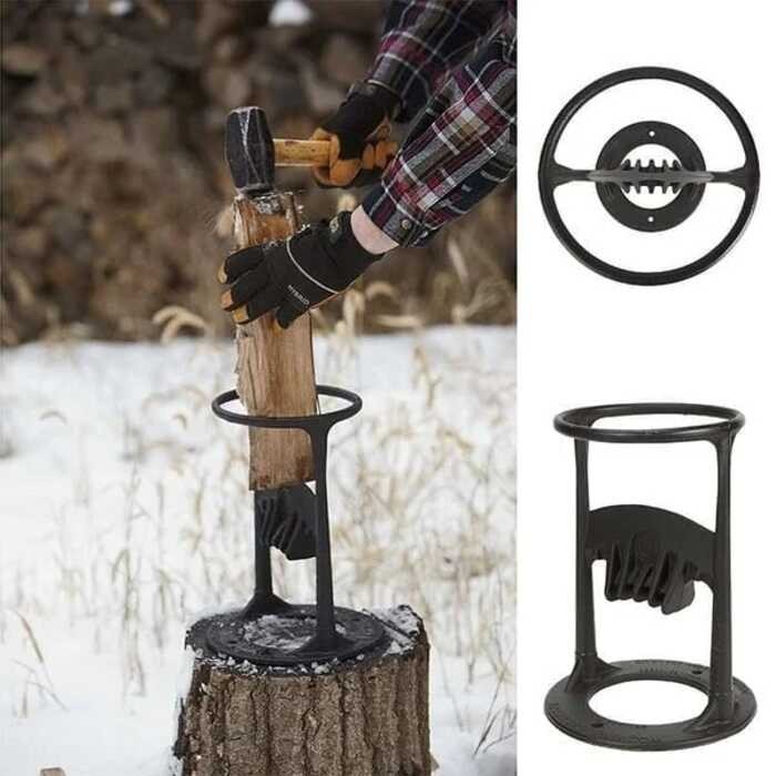 Save Labour Firewood Tool Splitter Portable Iron Splitting Wedge ...