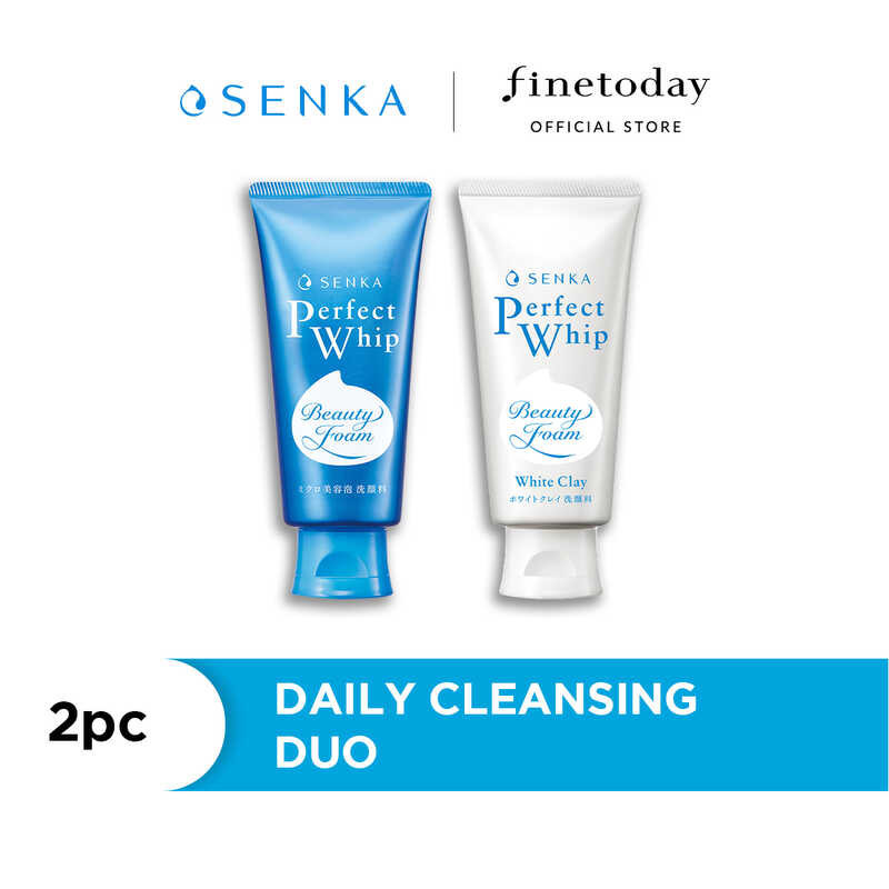 Senka Daily Cleaning Duo (Perfect Whip Moist + White Clay 120g) [Facial ...