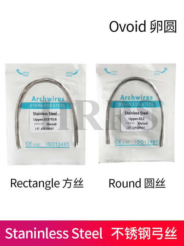 10 Na May 100 Orthodontic Stainless Steel Round Square Wire Oval Shaped ...