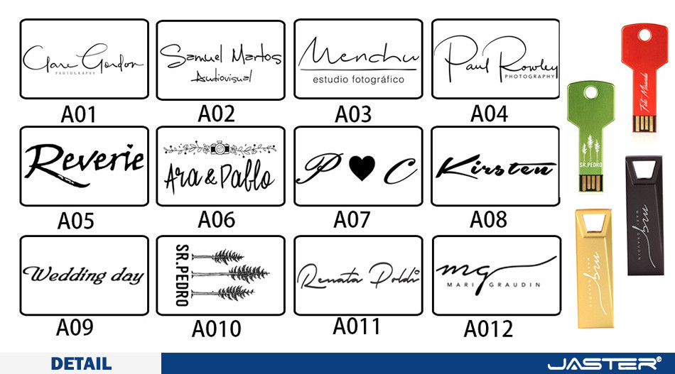 JASTER 1PCS Free Custom logo USB flash drive 128GB Color printing ...