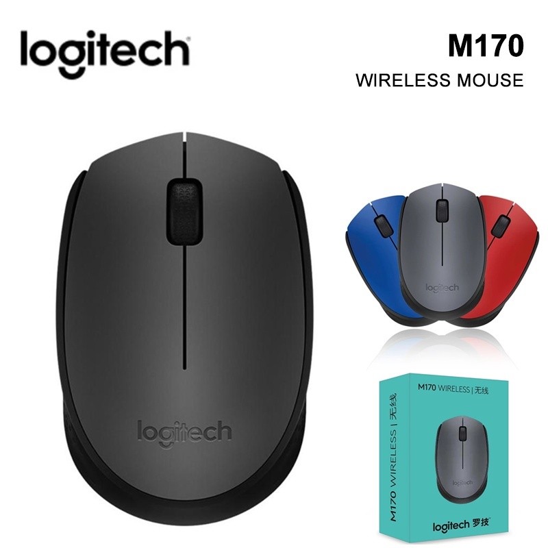 Plug and Play Logitech M170 Gaming Mouse USB Receiver Optical Wireless ...