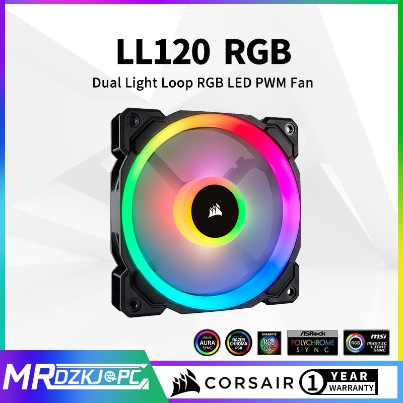 Corsair LL120 SP120 CPU Fan RGB 120mm Dual Light Loop RGB LED PWM Fan ...
