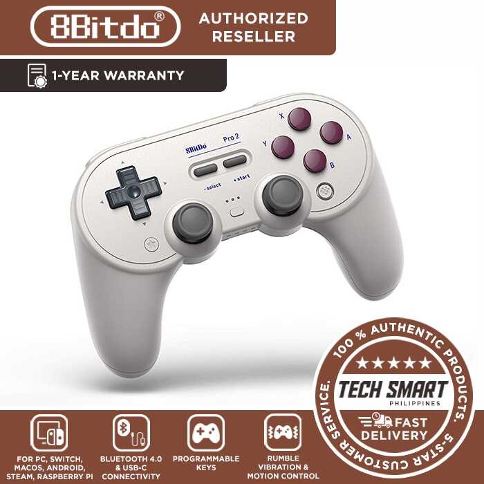2 8Bitdo Pro Bluetooth Controller Para Sa Switch, Pc, Os, Android, Steam & Raspberry Pi | Shopee ...