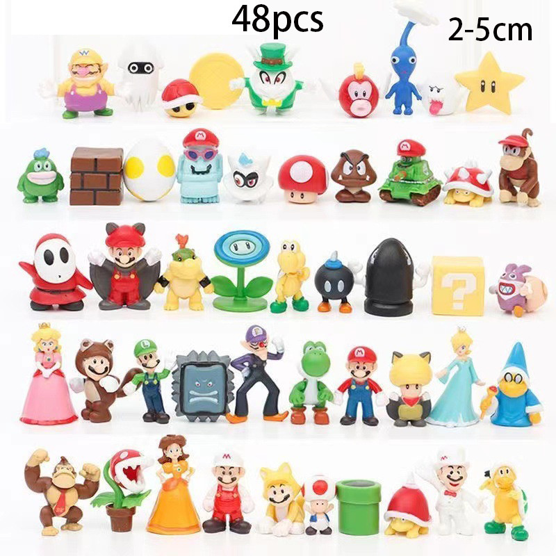 C0 9A 41 C6 C5 5E 62 2B 48Pcs/Set Super Mario Bros PVC Action Figure ...