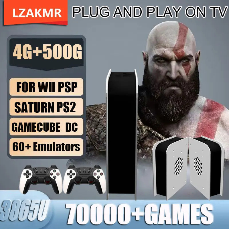LZAKMR 500GB Retro Game Console M15 Batocera 3865U 70000+Games For Wii ...