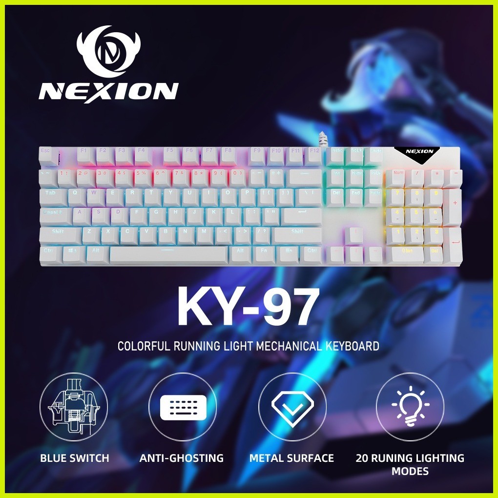 ☢ ⚽︎ NEXION KY-97 Real Mechanical Keyboard usb wired 20 running ...