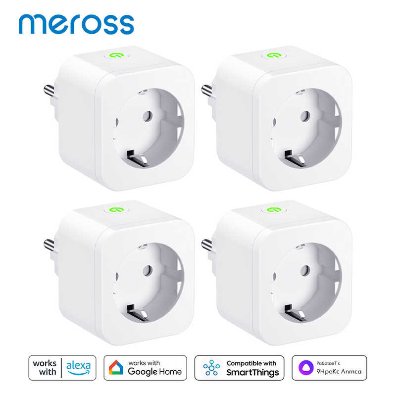 Meross 16A EU Smart Plug Wifi Smart Socket Power Outlet Gamit Ang Energy Monitoring Bluetooth ...