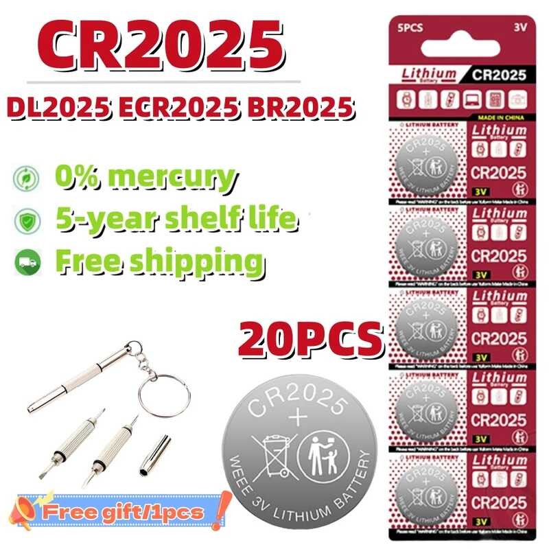 20PCS 150mAh CR2025 Coin Cells Batteries CR 2025 DL2025 BR2025 LM2025 ...