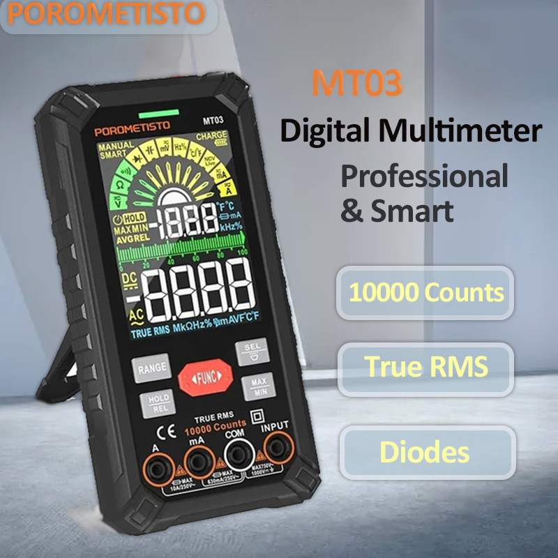 POROMETISTO Mt03 Smart Rechargeable Digital Multimeter 10000 Count True ...