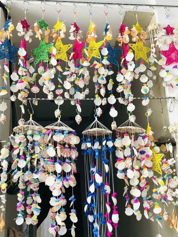 ZXH Natural Conch Shell Wind Chime Crafts Hanging Door Decoration ...