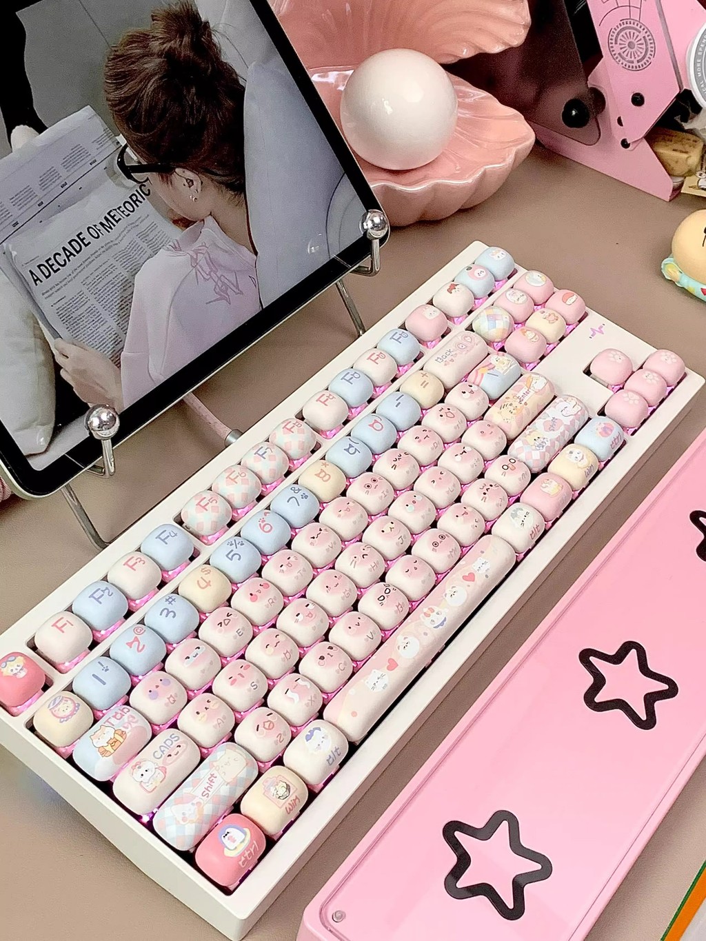 Sweet Cat Mantou Keycap MOG Profile 140 Keys PBT Five-sided Dye ...