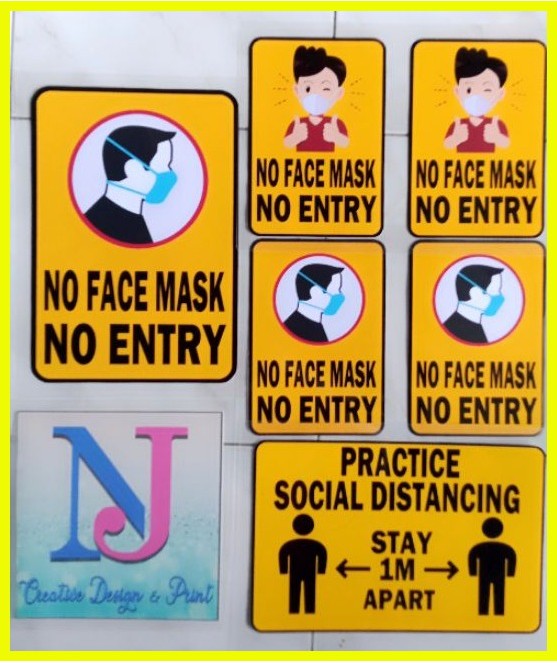 No Face Mask No Entry Signage-A4 Size | Shopee Philippines