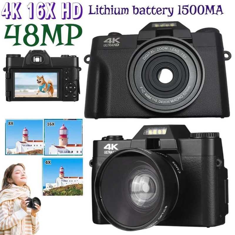 2D 4K 1 16X HD Digital Camera 48Mp Zoom Vlogging Flip Screen Wifi ...
