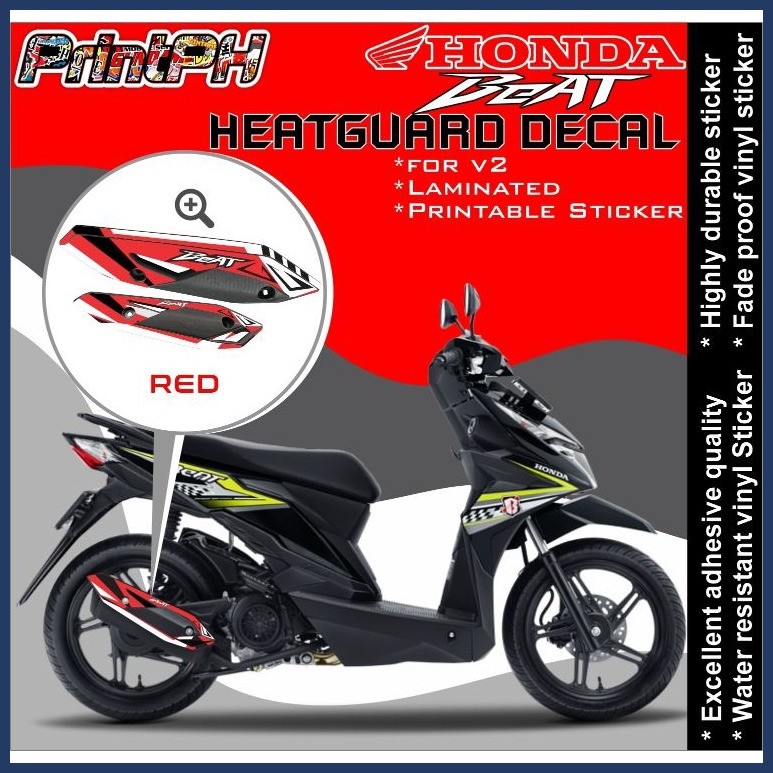 ∬ Honda Beat Heatguard Decals Sticker For V2 (Printed and Laminated ...