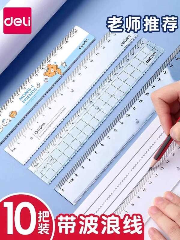 Deli Transparent Stationery with Wavy Line Ruler for First Grade ...
