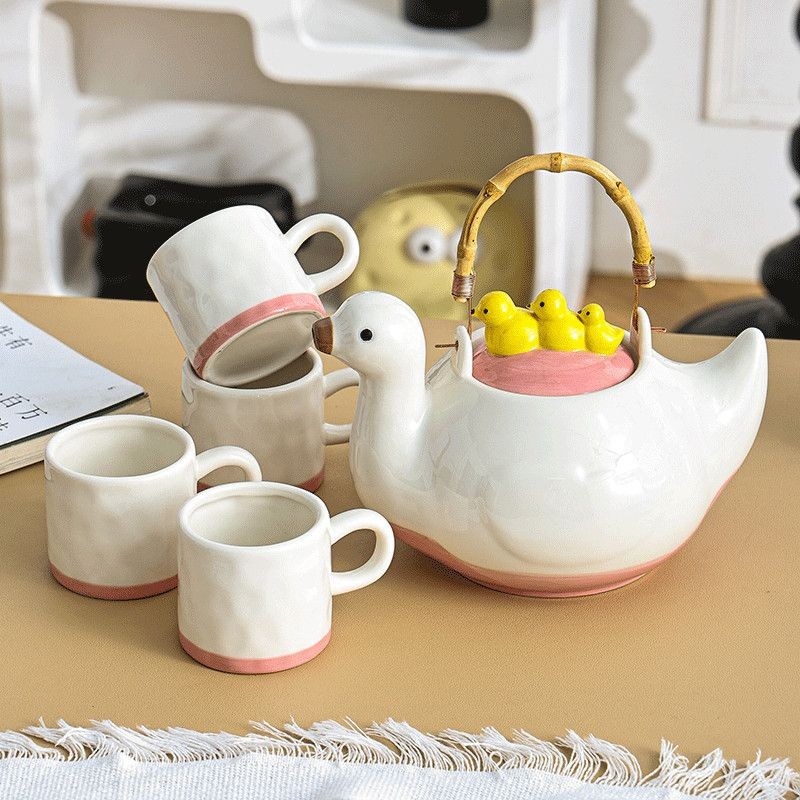 Cute Cute Little Duck Kettle Set Ceramic Teapot Water Utensils Cold ...