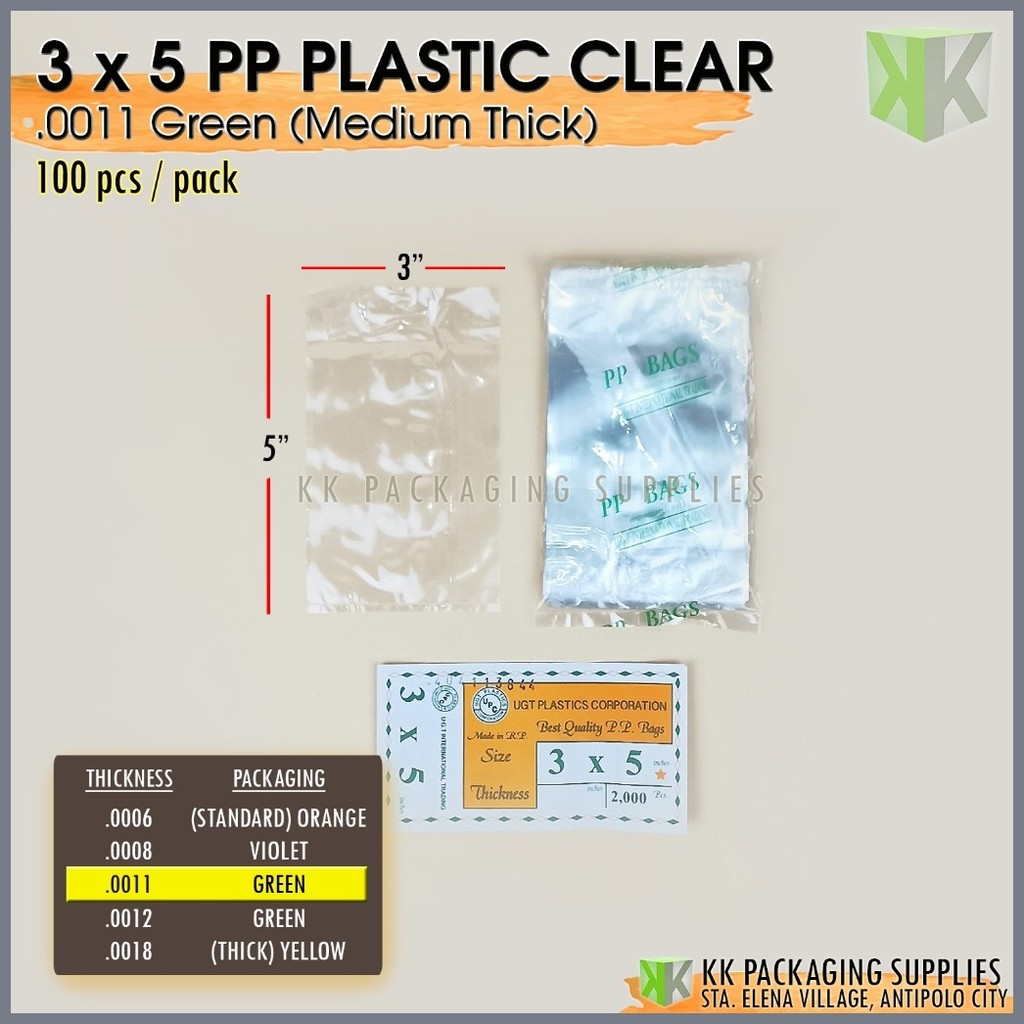 3x5 in. PP Plastic Clear 1 Ream .0011 (20packs/Ream) for Repacking ...