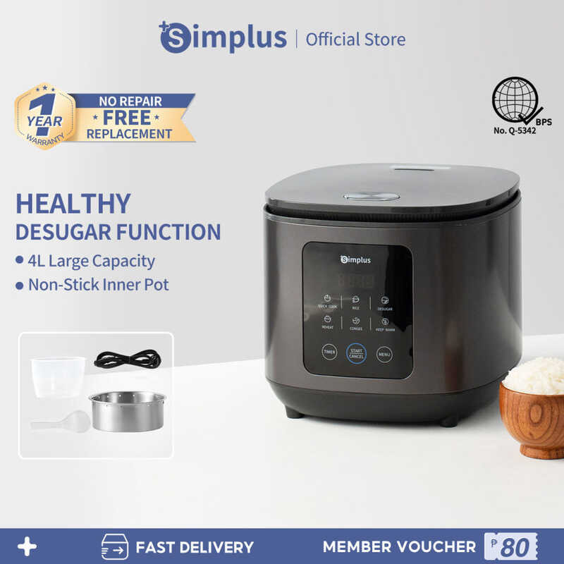Simplus Ice Cooker 4L Capacity Low Sugar Function Low Sugar Rice 6 ...