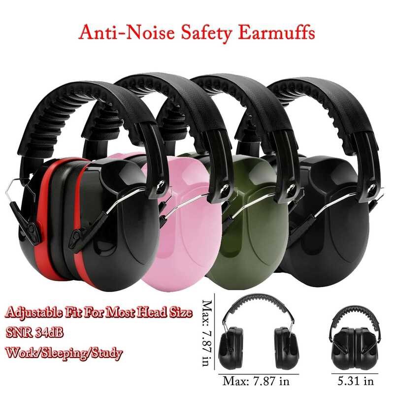 New Anti-Noise Adjustable Head Earmuffs Snr-34Db Ear Protector Ear Muff ...