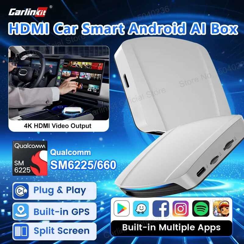 A 2025 Carlinkit HDMI Video Output 13 AI Sm6225 8-Core Android Auto ...