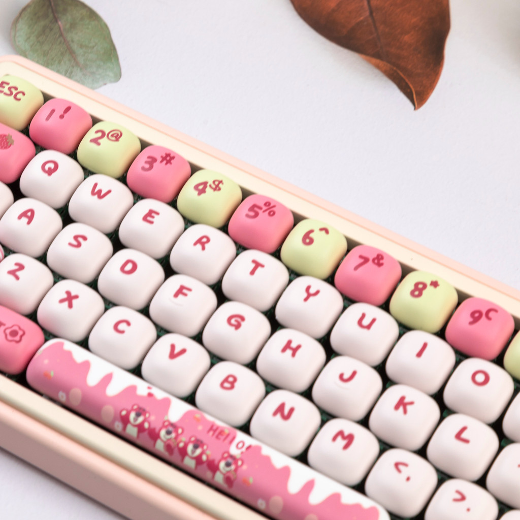 Strawberry Bear Keycaps MOG Profile Cute Round PBT DYE-Sublimation for ...