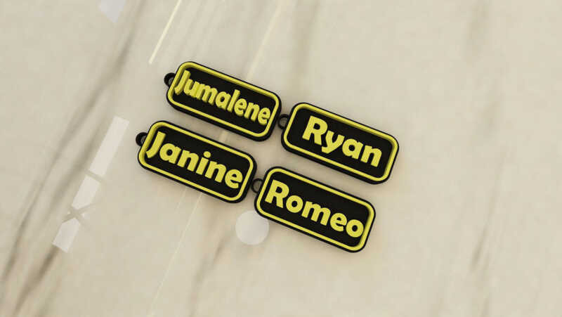 Personalized Customized CURSIVE Fonts Bag Tags Name Tag 3D Printed ...