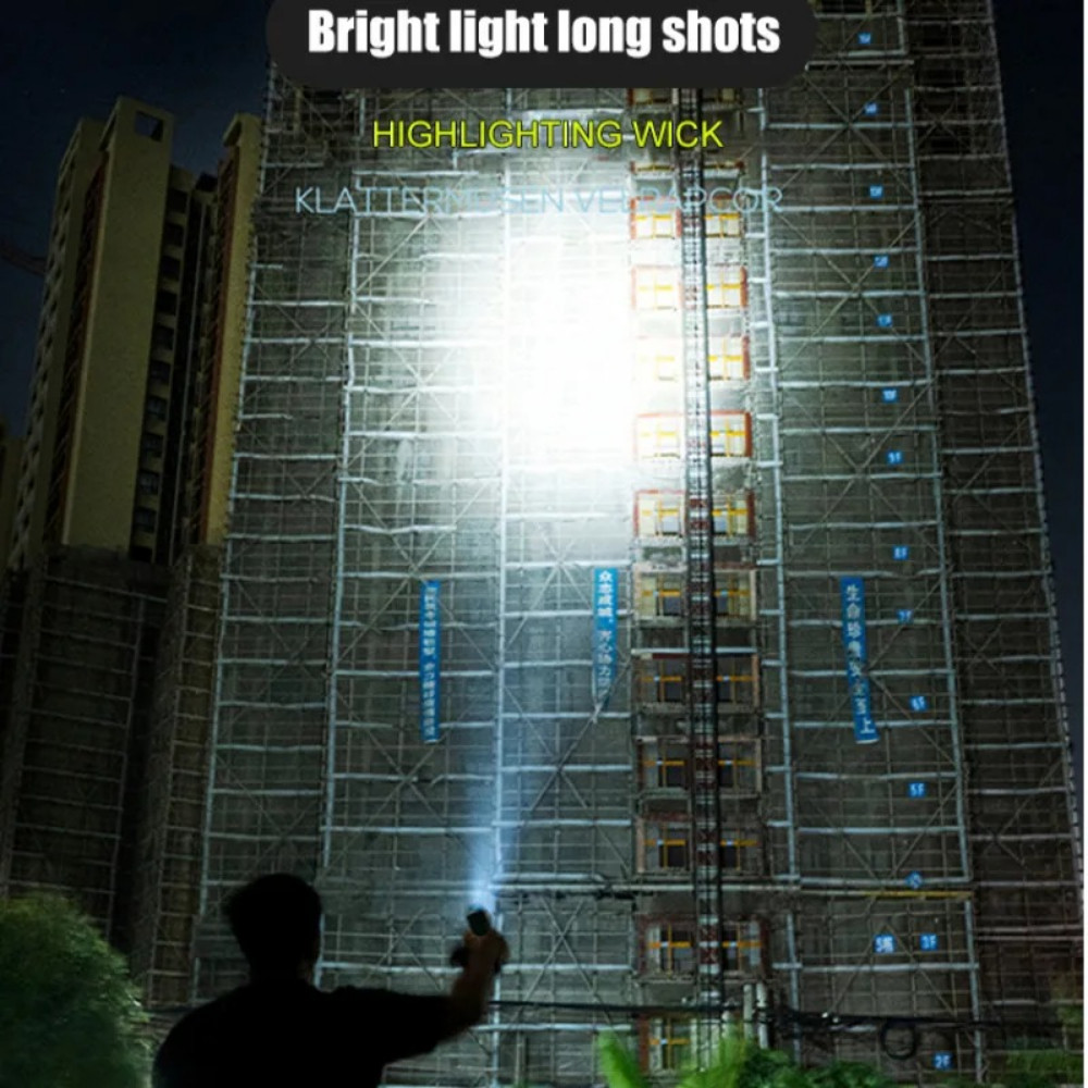 LED Patrol Flashlight Strong Light 3 Modes Handlamp with Battery ...