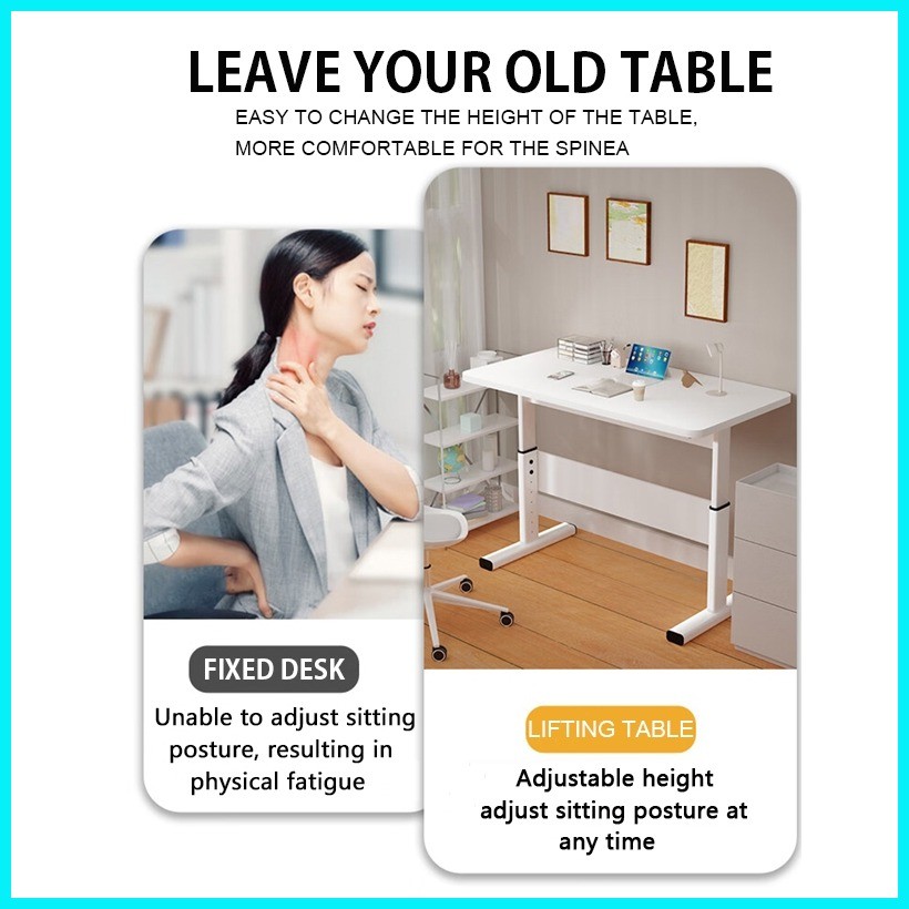NEW Hand Crank Adjustable Table Standing Desk Ergonomics Study Desk ...