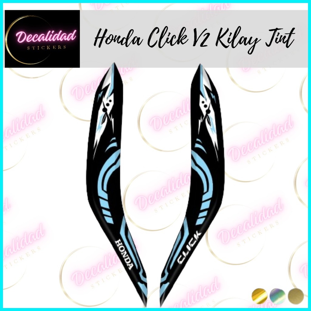 Honda Click v2 Kilay Printed Transparent Sticker Tint thunder design ...