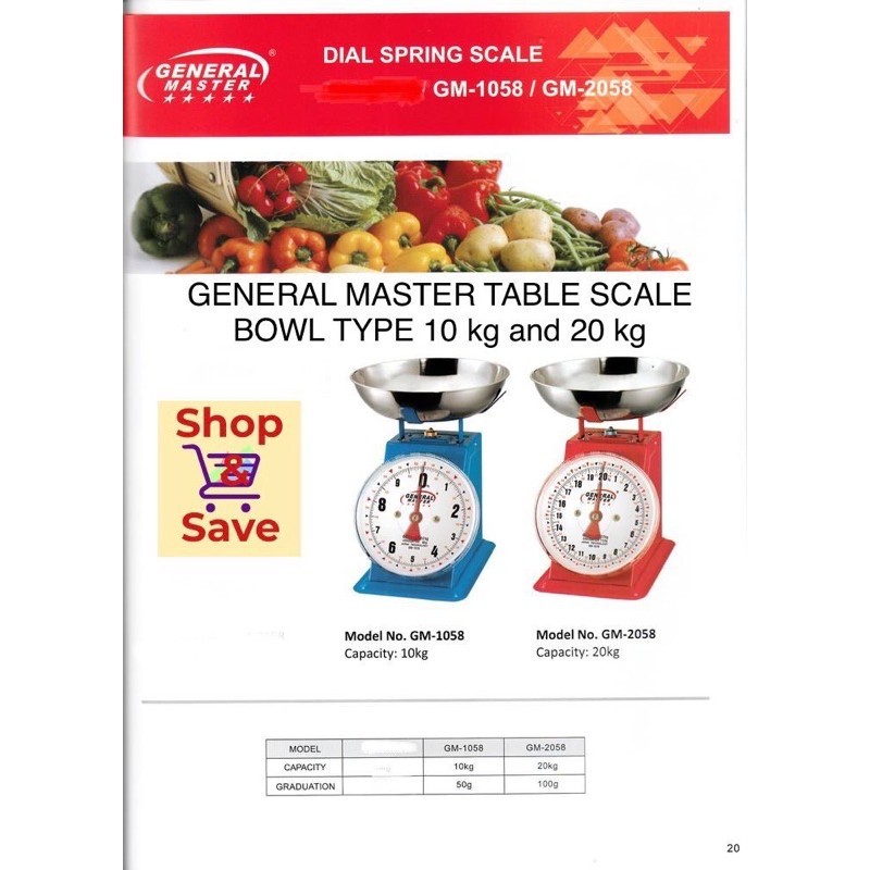 TIMBANGAN / TABLE SCALE / GENERAL MASTER BRAND / 10 KILO / 20 KILO ...