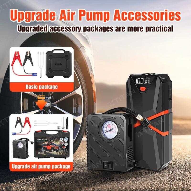 【5 Year Warranty】128000Mah Car Jump Starter With Air Pump Emergency ...