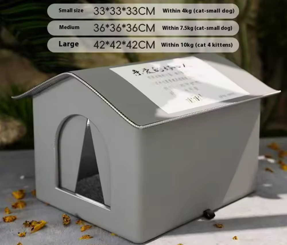 Outdoor Cat House Waterproof Stray Cat Shelter Warm Insulated Door Flap ...