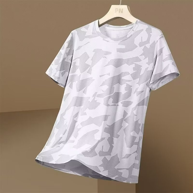 M-5XL Men's Dri-fit Shirt Summer Mesh Camouflage Quick-Dry Loose Sports ...