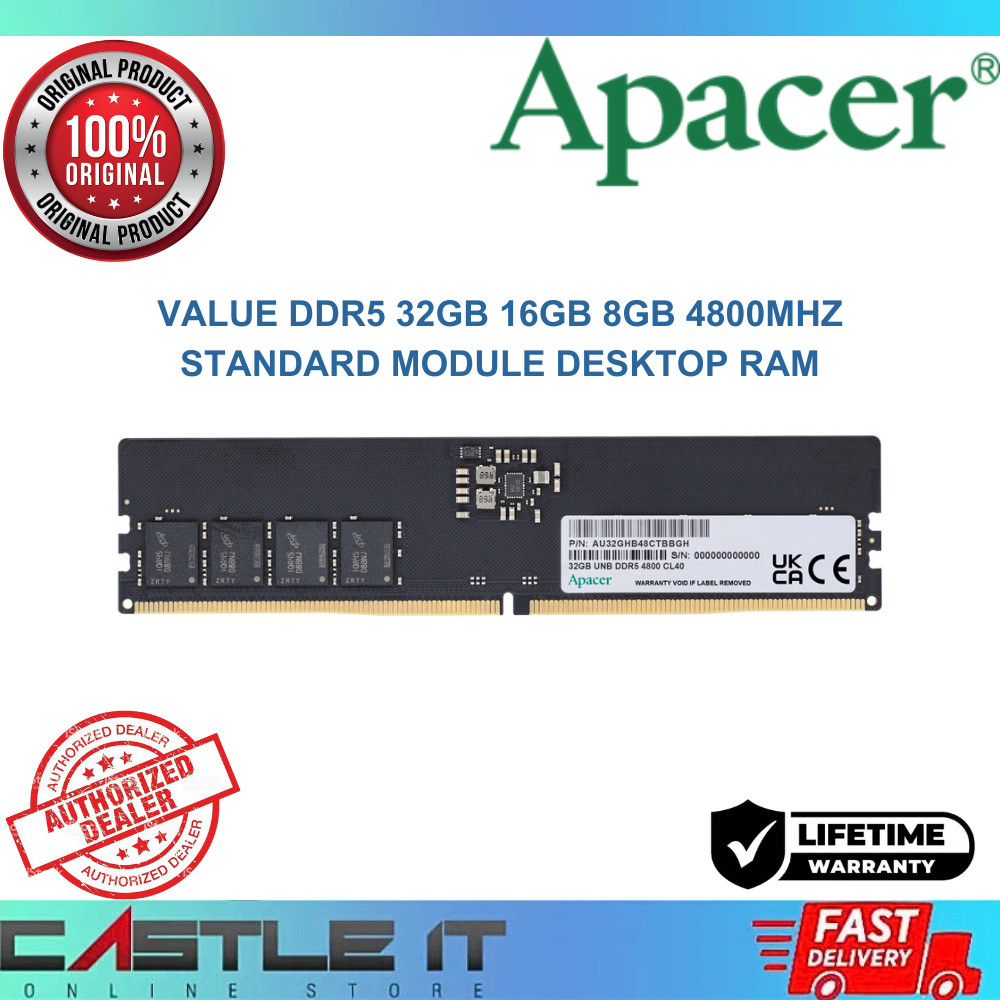 Apacer Value DDR5 32GB 16GB 8GB 4800MHZ PC4800 D5 Standard Module ...
