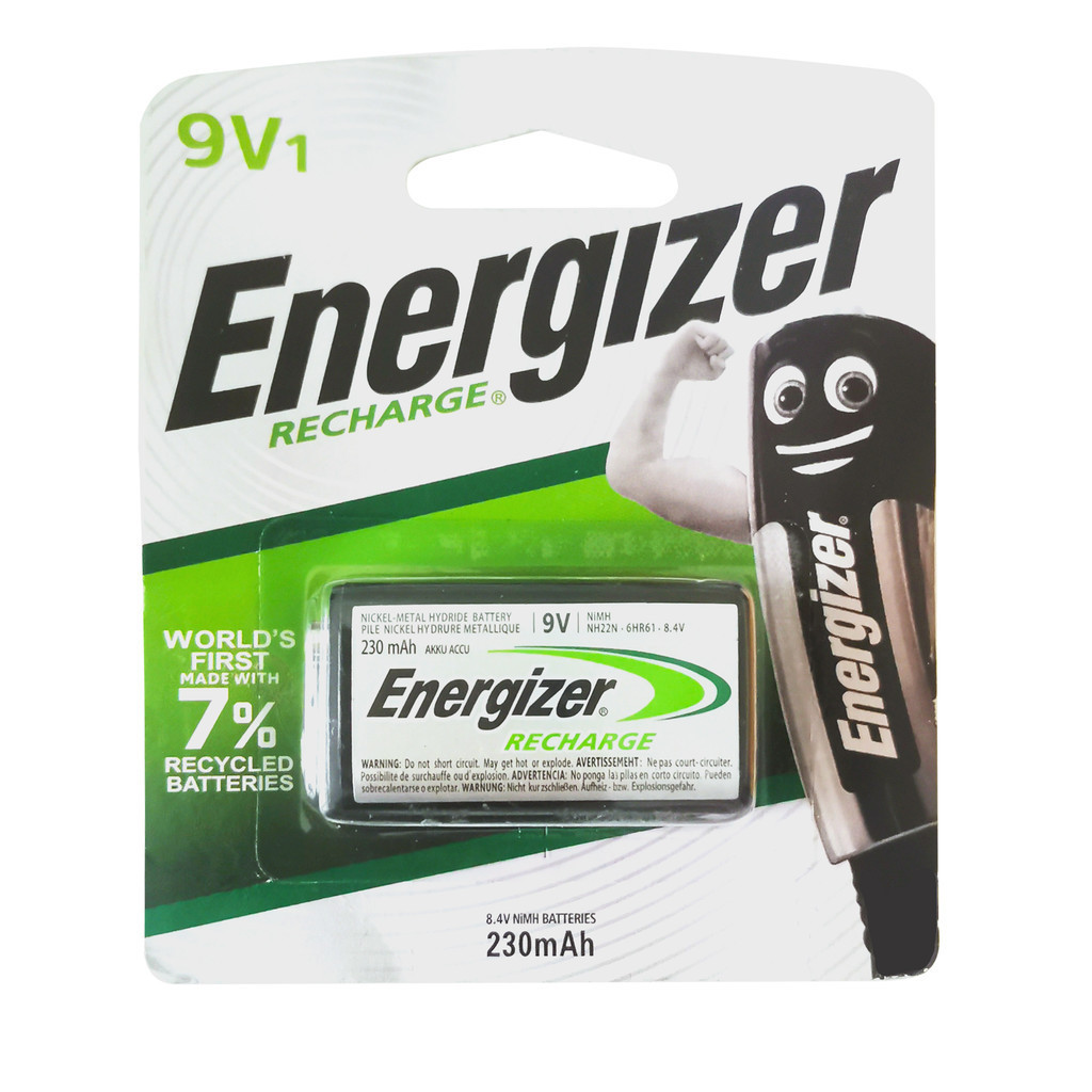 Energizer 9V NiMH Recharge 230mAh Battery + 9V AA/AAA Charger | Shopee ...