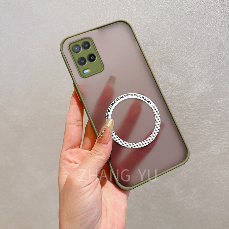 Casing OPPO A54 4G phone case new frosted transparent magnetic phone ...